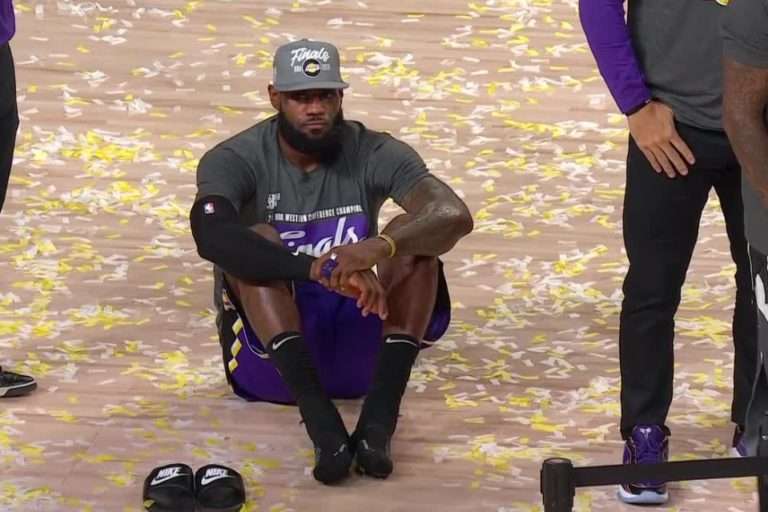 Lebron James Angry Face As Lakers Celebrate Winning Western Conference ...