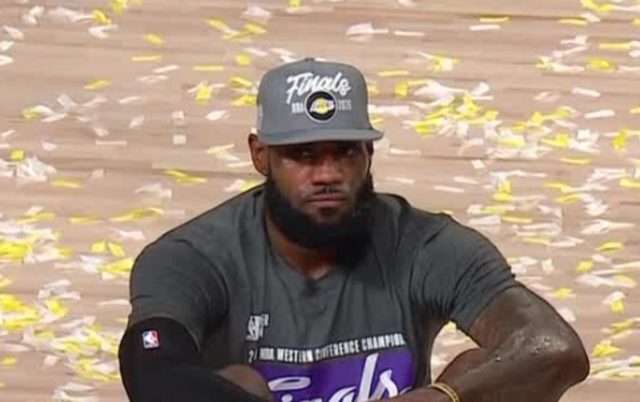 Lebron James Angry Face As Lakers Celebrate Winning Western Conference ...