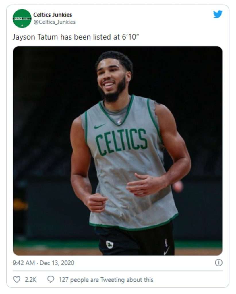 Jayson Tatum Grew 2 Inches: NBA Changes Jayson Tatum Height at 6' 10"