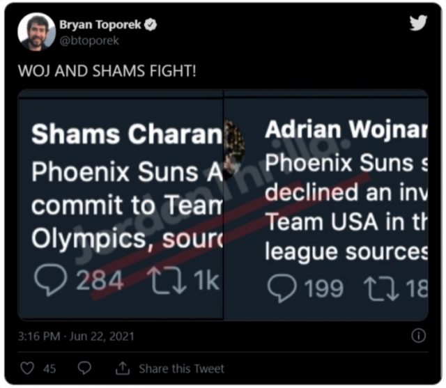 WOJ vs Shams Goes Viral After Shams Charania Tweets Fake News About ...
