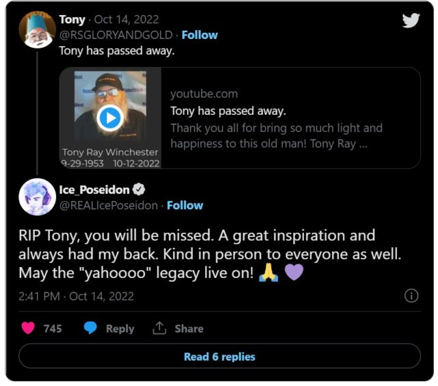 How Did Twitch Streamer Tony Die? Celebrities React to Tony Winchester ...