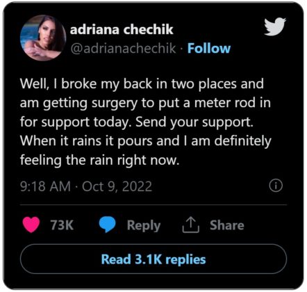 Will Adriana Chechik Sue TwitchCon? Adriana Chechik's Broken Back ...