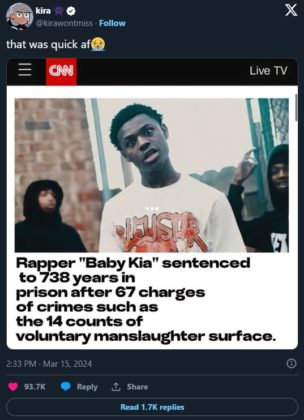 The Truth Behind the Rumor Rapper Baby Kia Was Sentenced to 738 Years ...