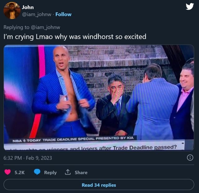 Brian Windhorst's Reaction to Richard Jefferson Stripping His Shirt ...