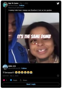 Chrisean Rock's 'Goatee' Trends After Video of Blueface Looking Scared of Her