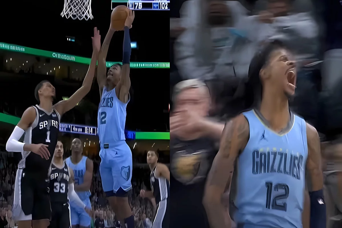 Ja Morant Goes Berserk After Standstill Dunking on Victor Wembanyama in ...