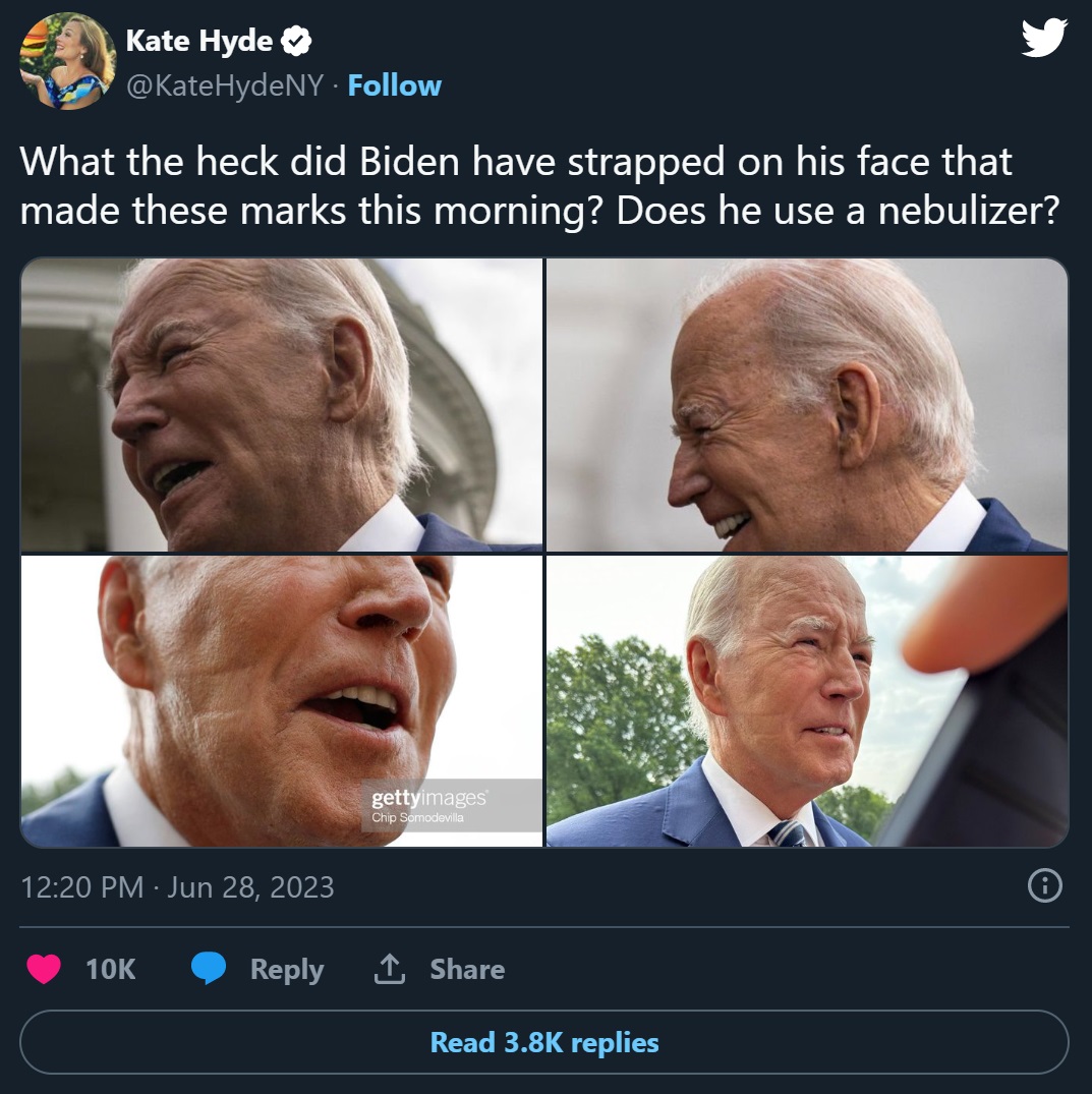 Strange Deep Mark on Joe Biden's Face Fuels Fake Skin and Nebulizer ...