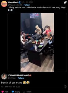 Lil Baby Friend's 'Stank Face' Reaction to Him Waving During 'Heyy ...