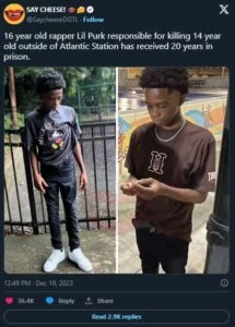 Social Media Reacts to 16 Year Old Rapper Lil Purk Who Murdered a 12 ...