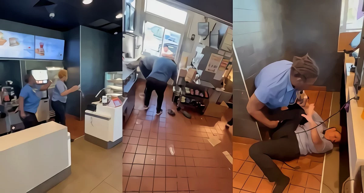 Mcdonalds Employee Gets Knocked Out While Facetiming In Brawl Fight