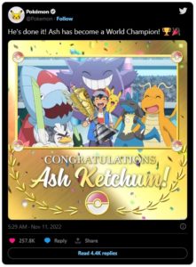 Sarah Natochenny Voice of Ash Ketchum Reacts to His World Champion Win ...