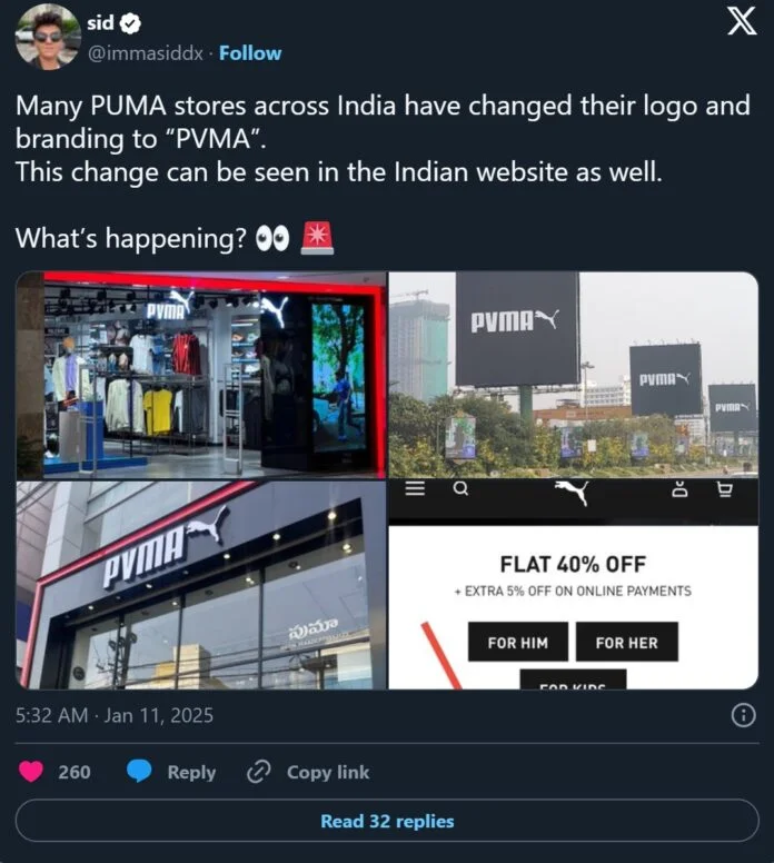 What Does the 'V' Mean in PUMA's Changed Named to 'PVMA'