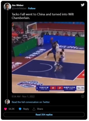 Tacko Fall Dominating in China Draws Wilt Chamberlain Comparisons on ...