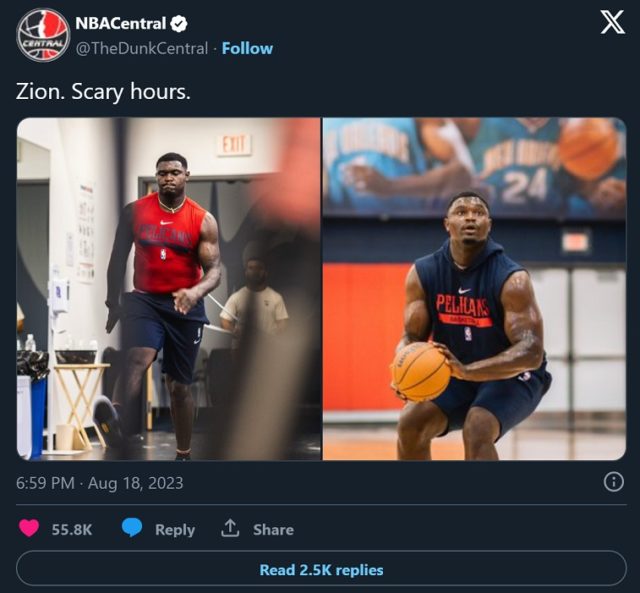 Zion Williamson Compared to Incredible Hulk After Weight Loss Photos ...